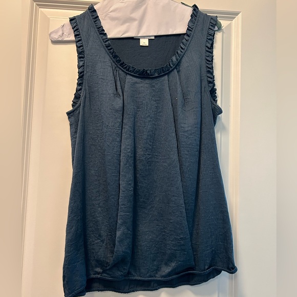 LOFT | Tops | Loft Slate Blue Dressy Top | Poshmark